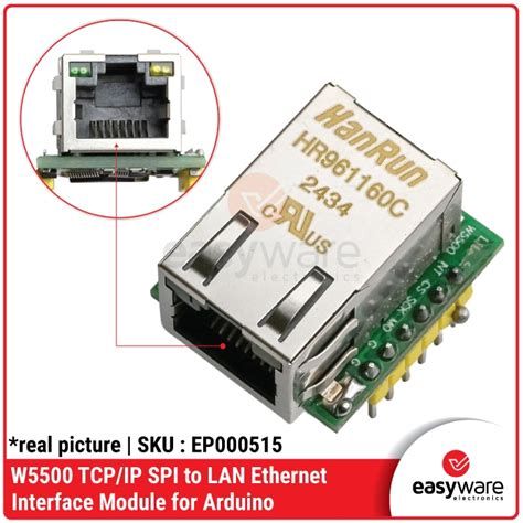 Jual W5500 Tcpip Spi To Lan Ethernet Converter Module For Arduino