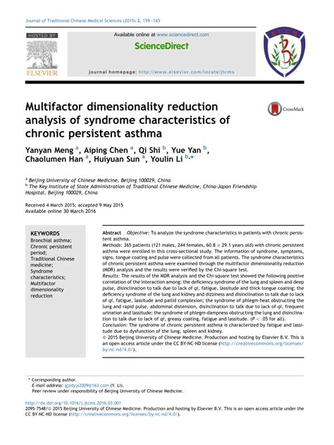 Pdf Multifactor Dimensionality Reduction Analysis Of Syndrome
