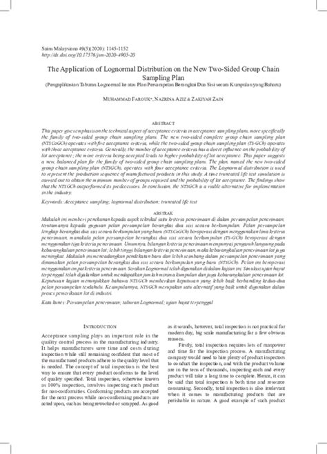 Pdf The Application Of Lognormal Distribution On The New Two Sided