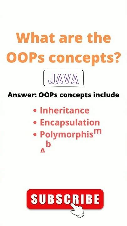 What Are The Oops Concept In Java Java Javaoops Objectorientedprogramming Youtube