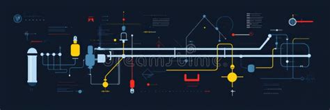 detailed minimalist infographic displaying gas pipeline system and flow