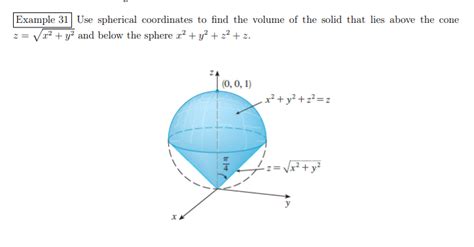 Solved Example Use Spherical Coordinates To Find The Chegg