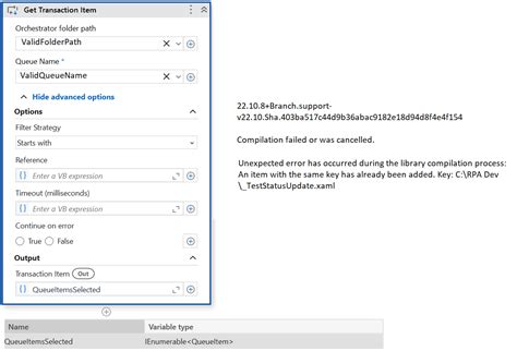 Problem With Get Transaction Items Unexpected Error Has Occurred