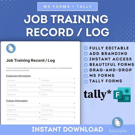 Job Training Record Online Form Template Probiztemplates