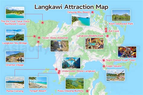 Langkawi Map With Tourist Attractions 60 Photos