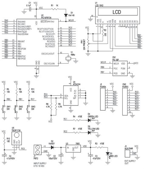 Pic16f 28 Pin Development Board With Lcd Electronics Lab