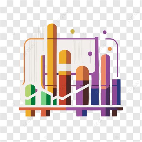 막대 그래프의 다채로운 이미지 그래픽 벡터 흰색 배경에 있는 산업 연구의 단순한 다채로운 아이콘 그림자 없음 작은 프레임 중앙 Png 일러스트 및 벡터 에 대한 무료