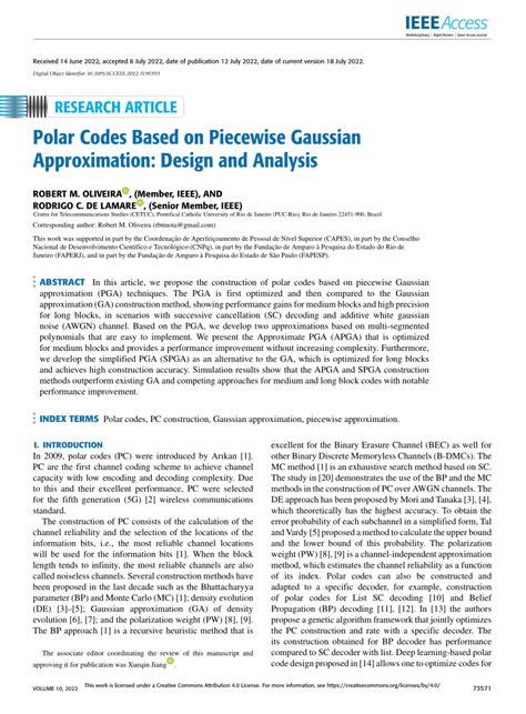 Pdf Polar Codes Based On Piecewise Gaussian Approximation Design And Analysis