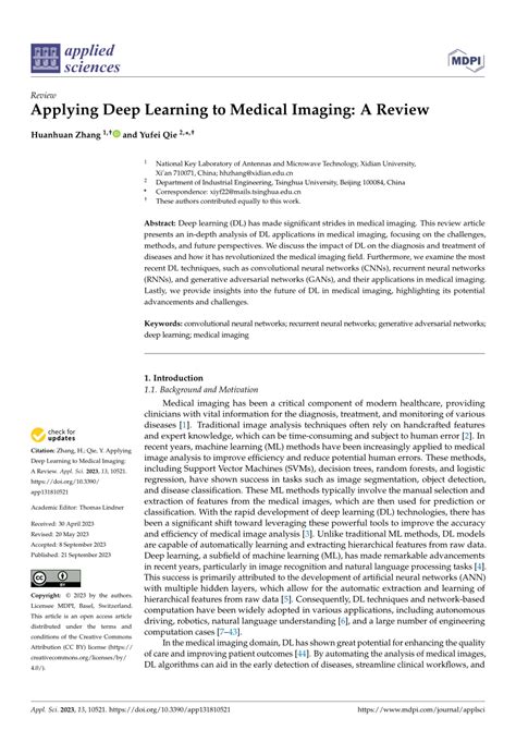 PDF Applying Deep Learning To Medical Imaging A Review