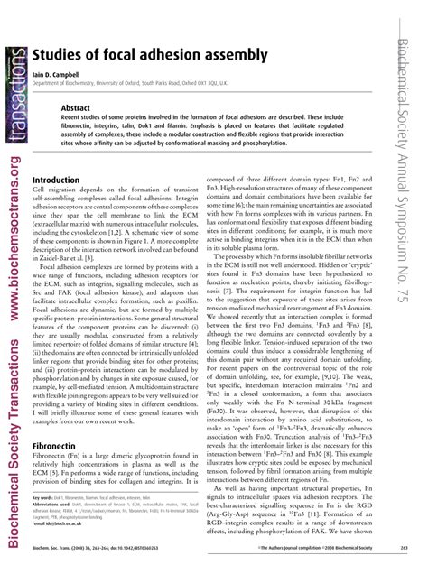 Pdf Studies Of Focal Adhesion Assembly Figure 1