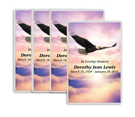 Eagles Wings Funeral Prayer Card Design And Print Pack Of 50 Funeral