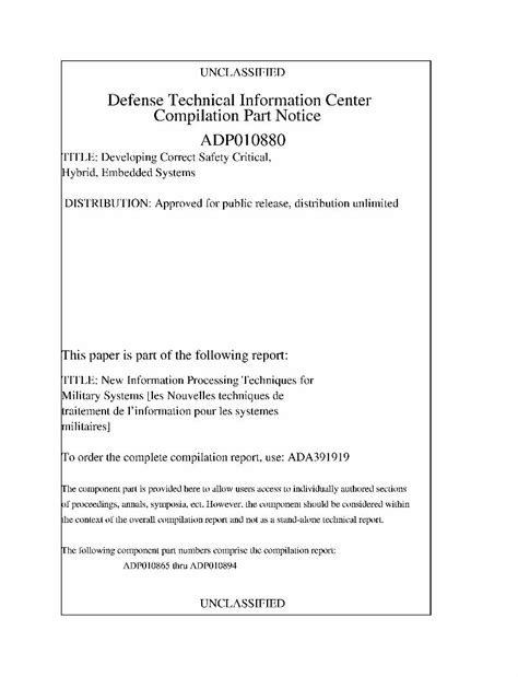 Pdf Developing Correct Safety Critical Hybrid Embedded Systems Dokumen Tips