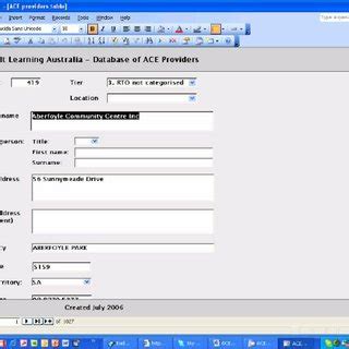 Screen Dump Of Access Database Download Scientific Diagram