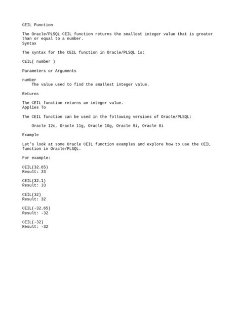 Ceil Function Pdf