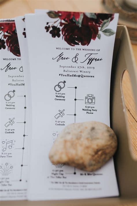 Wedding Program And Timeline Template Printable Order Of Service