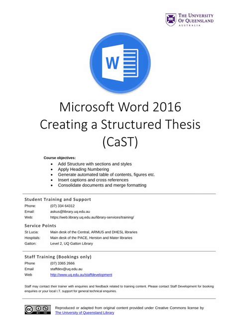 Pdf Microsoft Word 2016 Creating A Structured Thesis Cast
