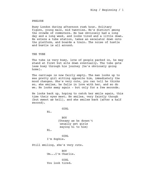 In The Beginning Script Pdf