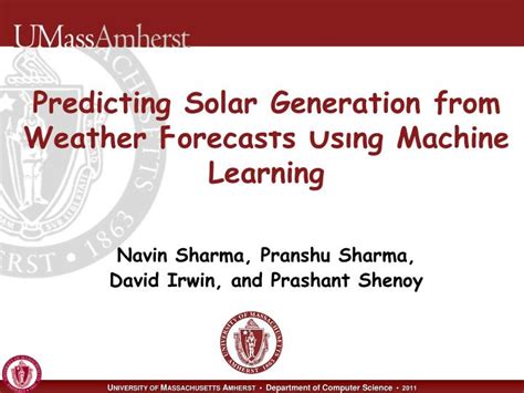 Ppt Predicting Solar Generation From Weather Forecasts Using Machine Learning Powerpoint