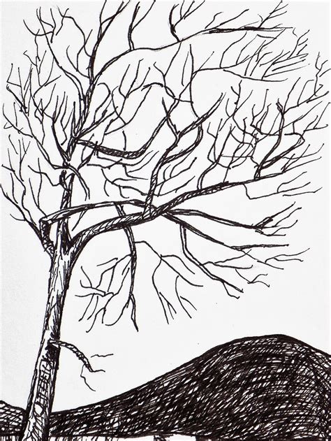Pen And Ink Drawing Tree Art Original Art ACEO OOAK One Etsy