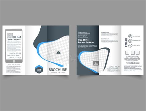 Trifold Brochure With Abstract Shapes Creative Corporate Modern Business Trifold Brochure