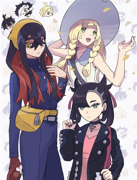 Lillie Marnie Kieran Carmine Piers And More Pokemon And More Drawn By Iruzu