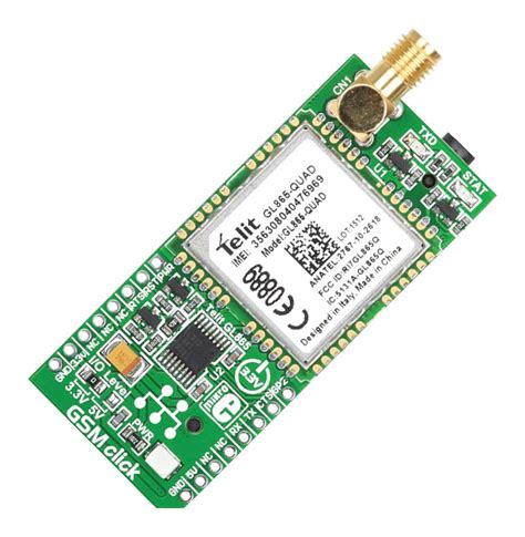 Mikroe 1298 Mikroelektronika Daughter Board Gsm Click Supports Gsm Gprs Quad Band Protocol