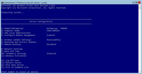 Windows Server 2016 Core Configuration With Sconfig