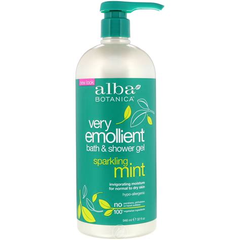 (4 Pack) Alba Botanica Bath Gel Sparkling Mint 32 Ounce - Walmart.com