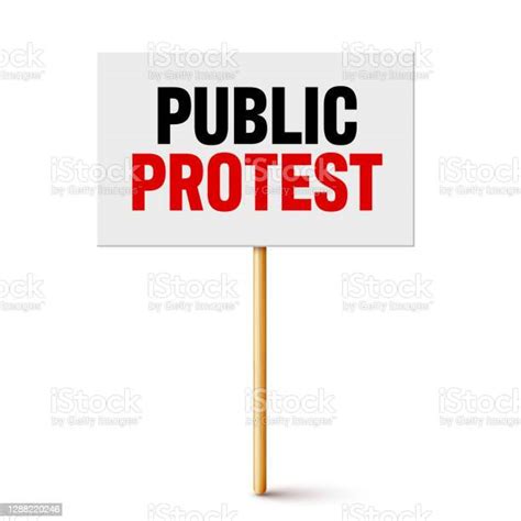 나무 홀더에 슬로건이 있는 항의 표지판 사실적인 벡터 데모 배너입니다 스트라이크 액션 골판지 플래카드 모형 0명에 대한 스톡 벡터 아트 및 기타 이미지 Istock