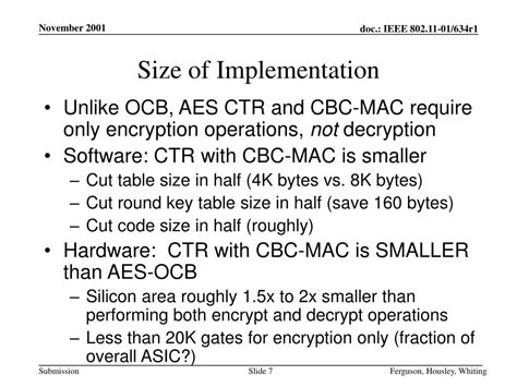 PPT AES Mode Choices OCB Vs Counter Mode With CBC MAC PowerPoint Presentation ID