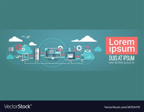 data center cloud computer connection hosting vector image