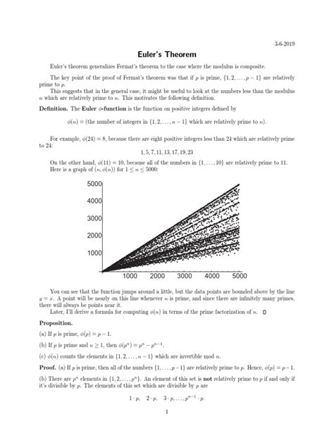 Eulers Theorem Pdf Mathematics Abstract Algebra