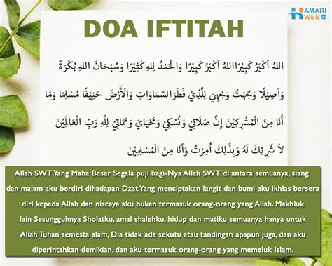 Dua Iftitah Membaca Dua Iftitah Dengan Terjemahan