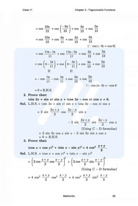 NCERT Solutions for Class 11 Maths Chapter 3 – Trigonometric Functions – MathonGo