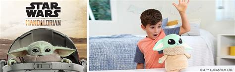 Mattel Star Wars Jumping Grogu Plush Toy With Jump Action And Sounds Soft Doll