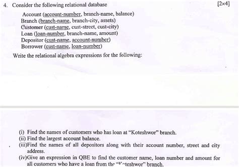 solved consider the following relational database account 1