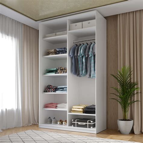 Біла шафа купе Дрім на 3 двері з полицями та штангою