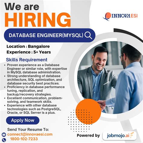 Innova Esi On Linkedin Databaseengineer Innovaesi Hiring Databaseengineer Mysql