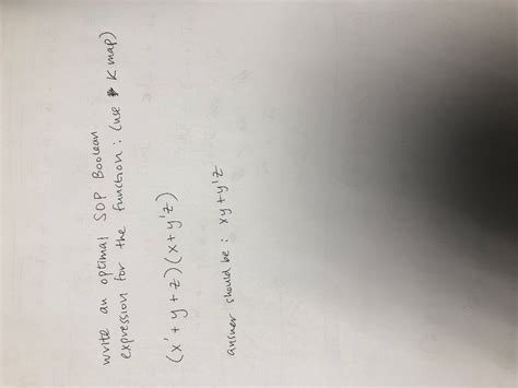 Solved Write An Expression Optimal For The Sop Boolean