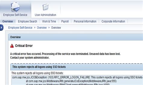 solved a critical error has occured processing of the se sap