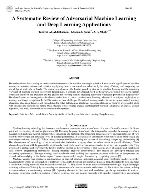 Pdf A Systematic Review Of Adversarial Machine Learning And Deep