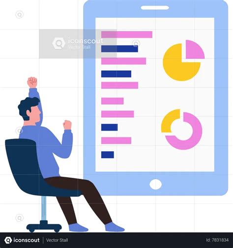 Man Looking At Chart Graph Illustration Free Download Business Illustrations Iconscout
