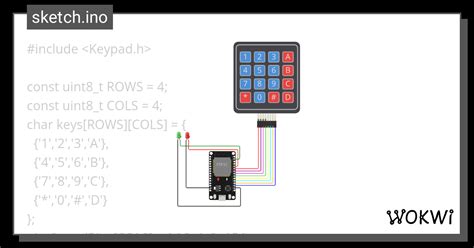 Teclado matricial contraseña Wokwi ESP32 STM32 Arduino Simulator