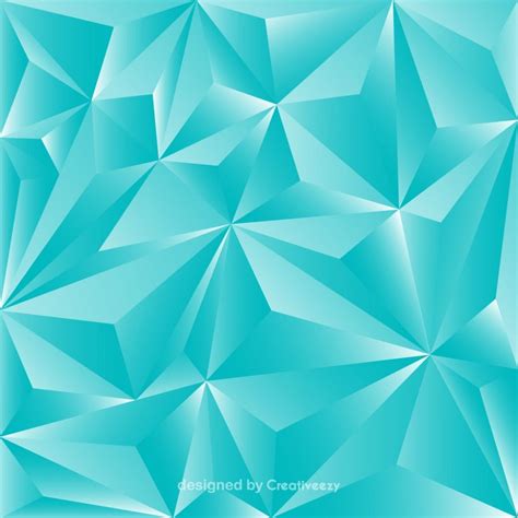 Abstract Geometric Crystal Turquoise Background 3d Facets Vector Design