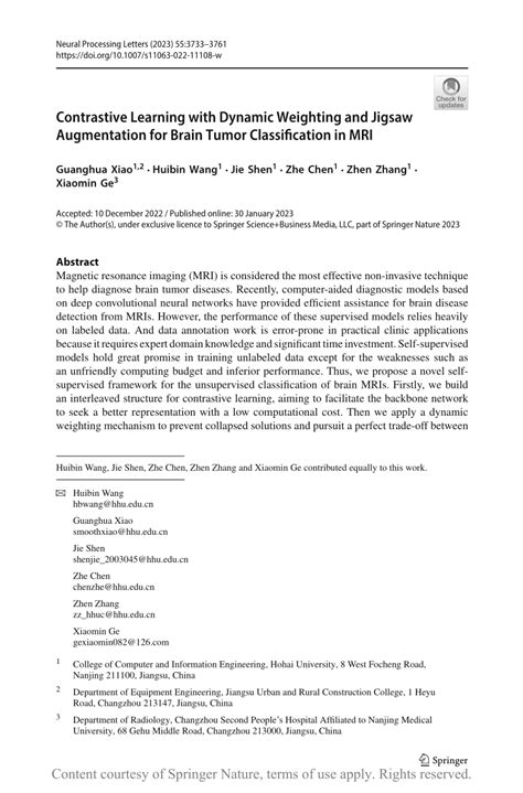 Contrastive Learning With Dynamic Weighting And Jigsaw Augmentation For Brain Tumor