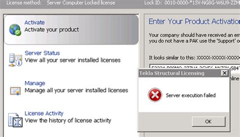 When Trying To Activate A Pak I Get An Activation Error Tekla Tedds