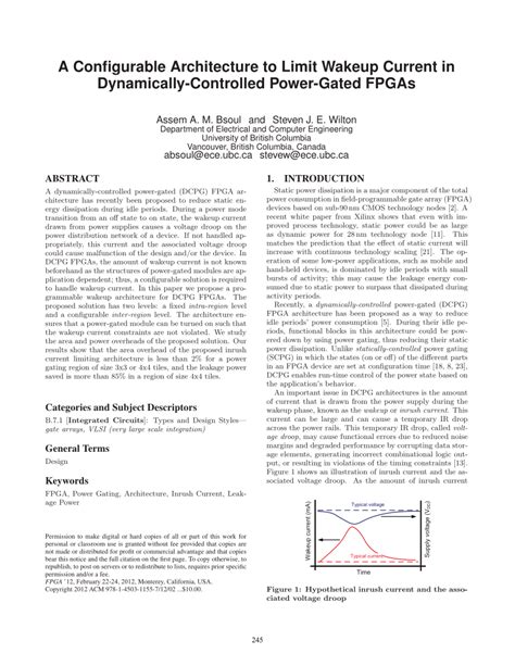Pdf A Configurable Architecture To Limit Wakeup Current In