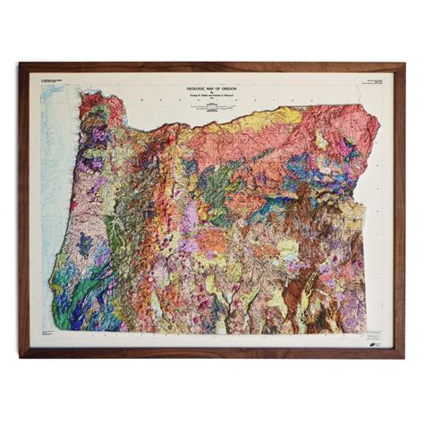 Stunning Oregon 3d Map From 1991 In Vivid Raised Relief Muir Way