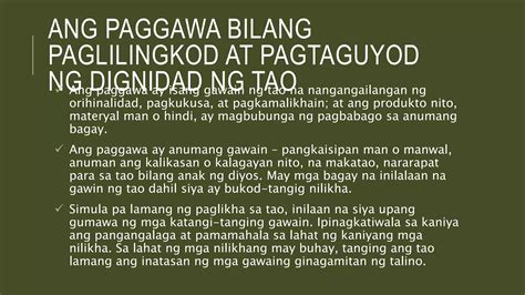 Modyul 7 Ang Paggawa Bilang Paglilingkod At Pagtataguyod Ng Dignidad Ng