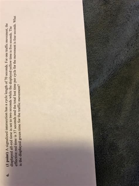 Solved Point A Signalized Intersection Has A Cycle Chegg